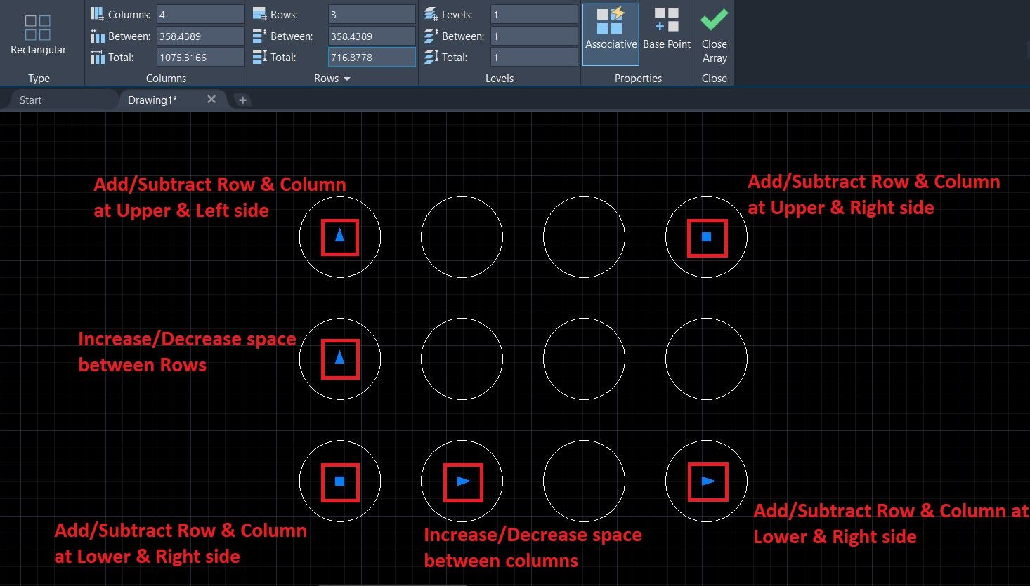 How to use Rectangular Array command in AutoCAD? (Aug 2022)